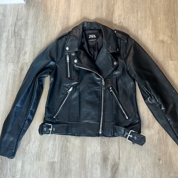 Zara | Jackets & Coats | Zara Faux Leather Cropped Jacket | Poshmark